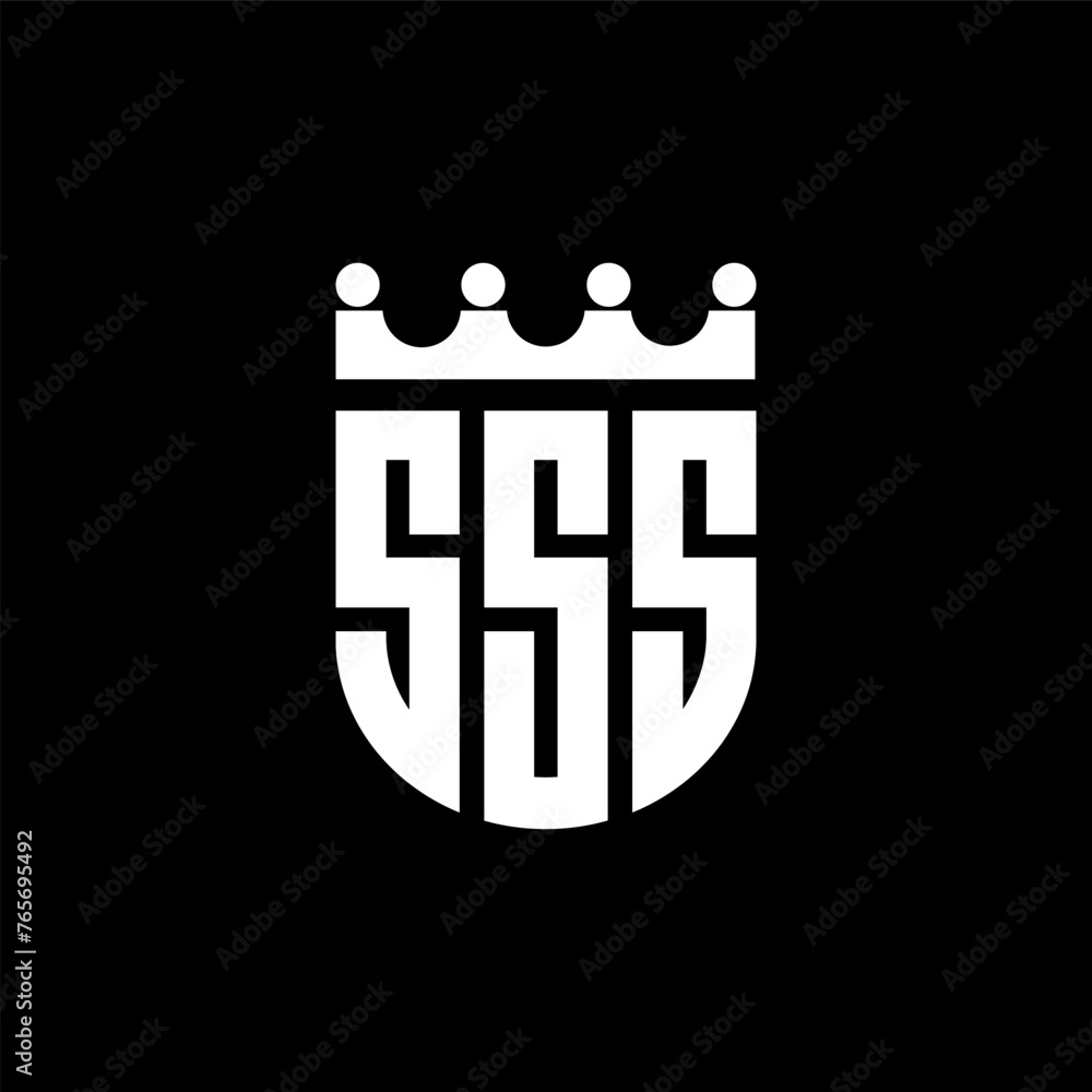SSS letter logo design with black background in illustrator, cube logo ...