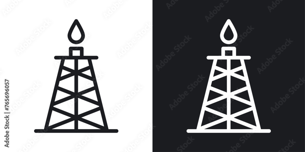 Shale Gas Extraction and Rig Icons. Natural Gas Industry and Resource ...