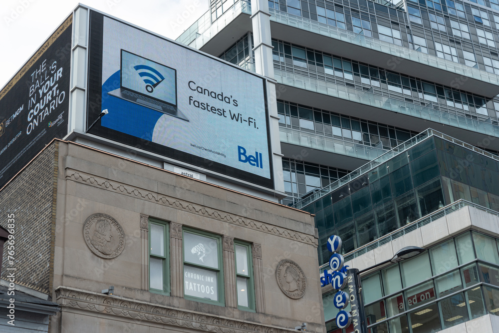 rooftop billboard for Bell, a communication service provider, at a ...