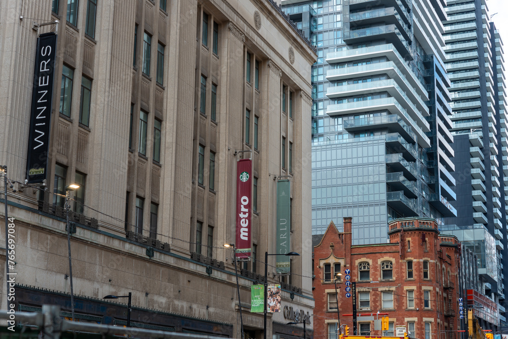 banner signs for Winners and Metro outside College Park (located at 444 ...