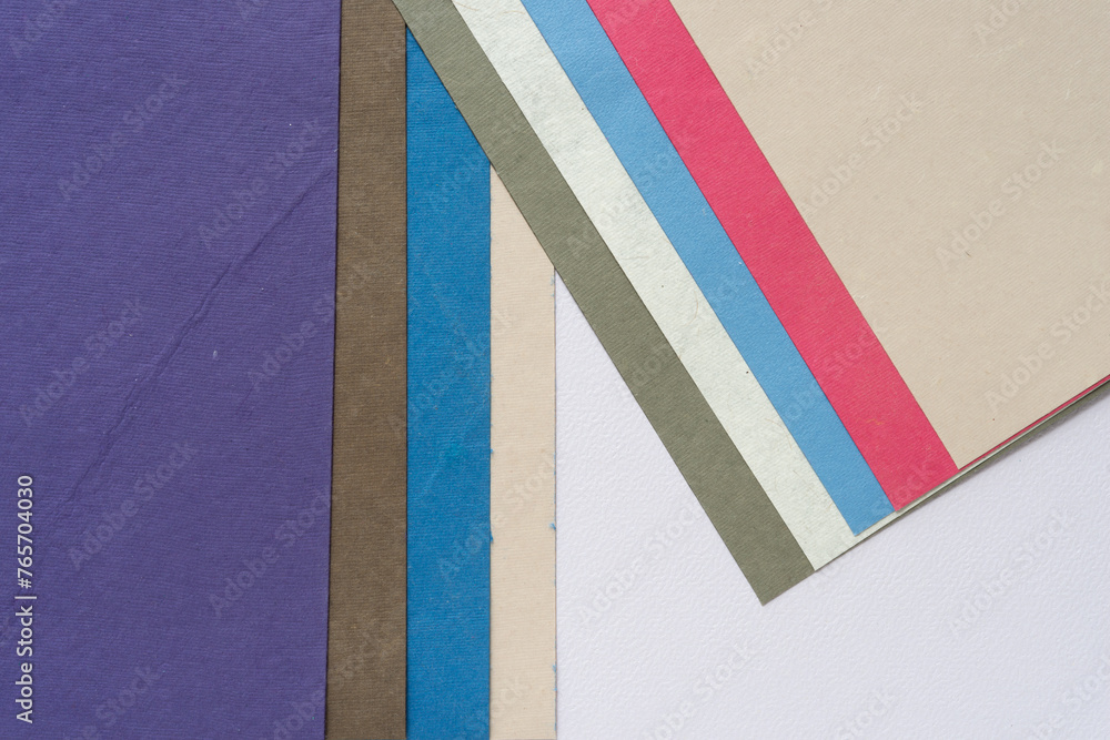 color paper arranged in layered or staggered form with stripes Stock ...