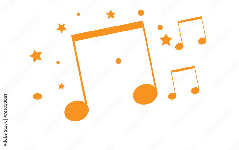 Music note and stars different style icon set Stock Vector | Adobe Stock
