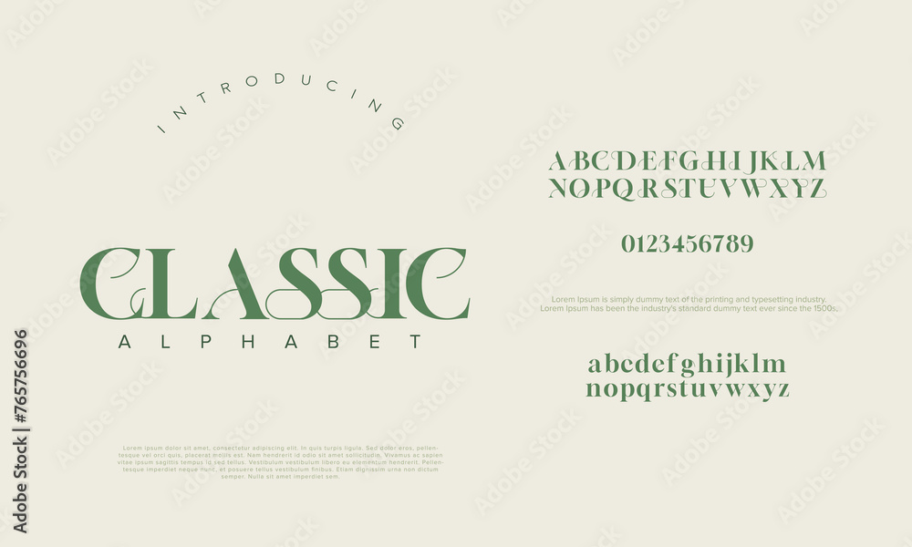 Luxury wedding alphabet letters font with tails. Typography elegant ...