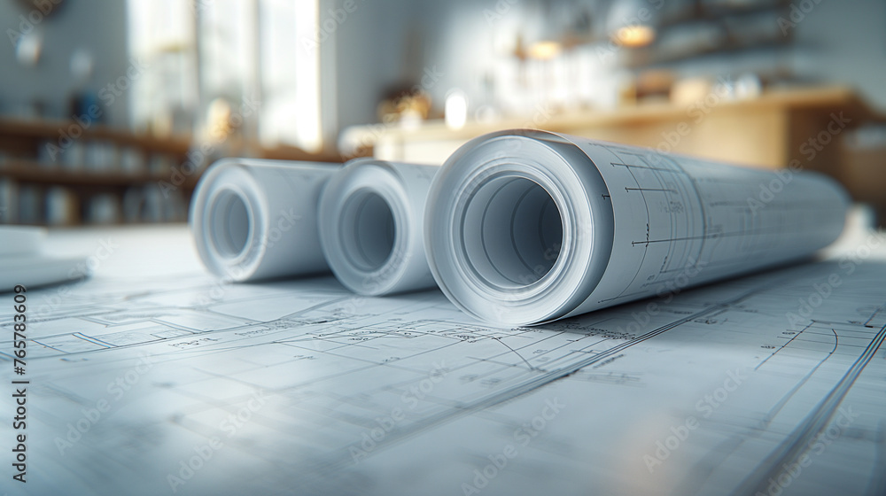 architectural drawings with many technical drawings and dimensions ...