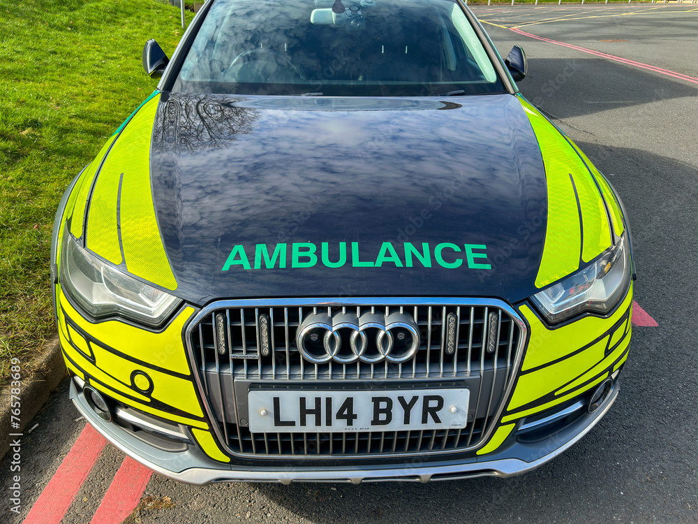 Birmingham, England, UK - 16 March 2024: Close up view of the front of ...