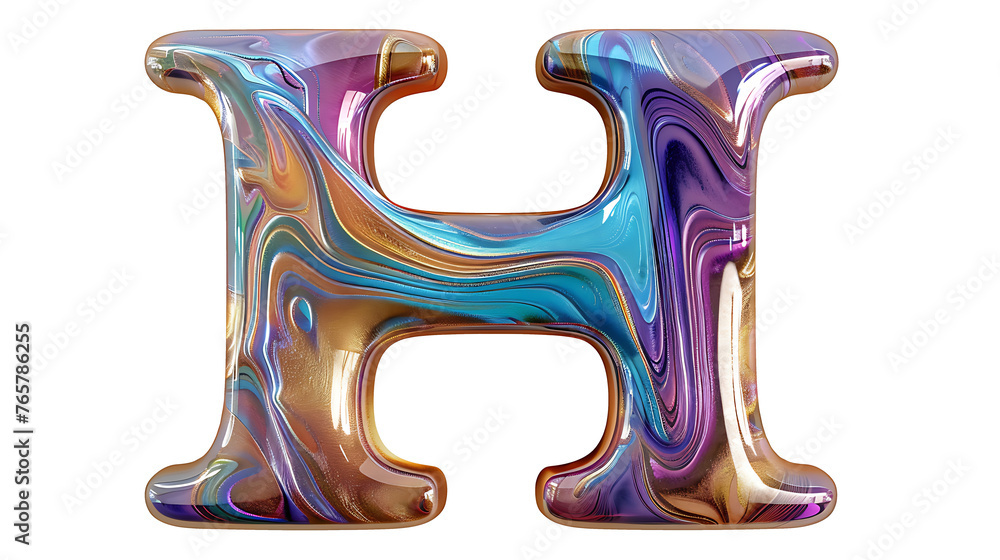 GRADIENT COLOR English letter H isolated over the Transparent ...