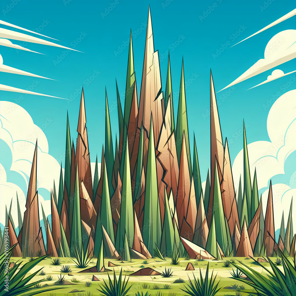 Spiky Ground - Intriguing Image of Earth with Protruding Spikes. Stock ...