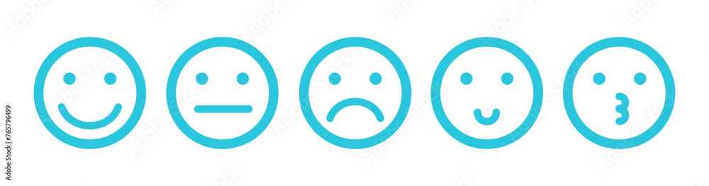 Emotions emoji icons, emoticon feelings, isolated on white background ...