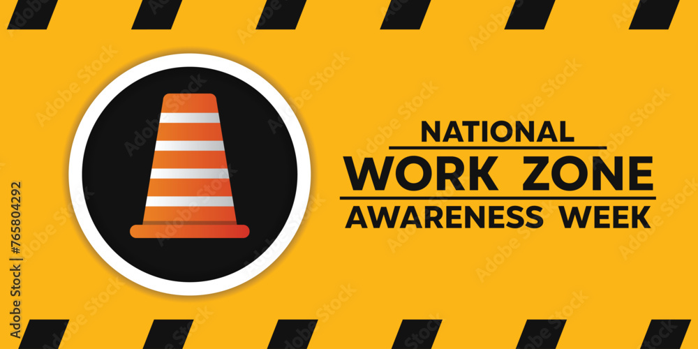 National Work Zone Awareness Week. Traffic cone. Great for cards ...