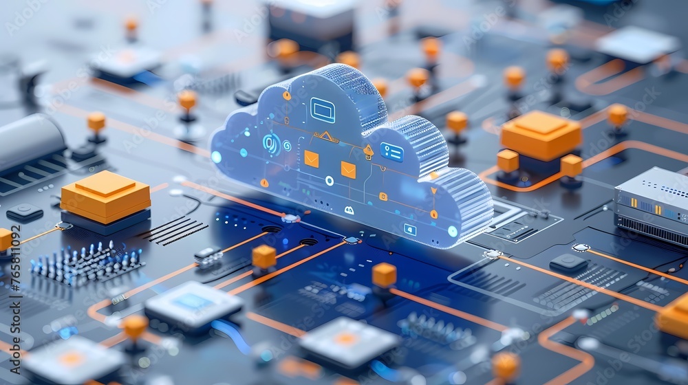 A panoramic view of a cloud-based database platform seamlessly ...