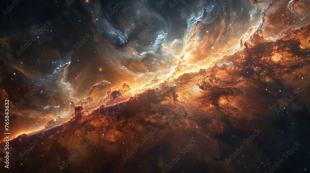 Cosmic Nebula - Interstellar Cloud of Dust and Gas A breathtaking view ...
