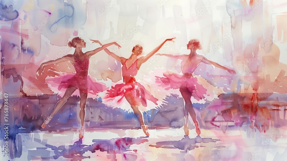 Ballet dancers gracefully perform a dance, showcasing exquisite ...