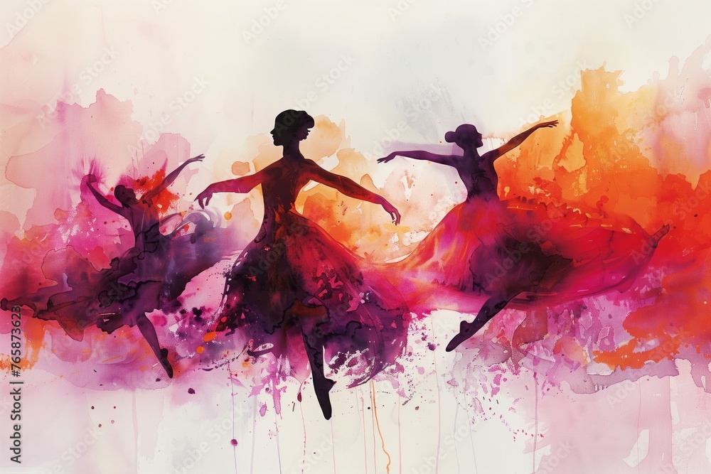 Ballet dancers gracefully perform a dance, showcasing exquisite ...