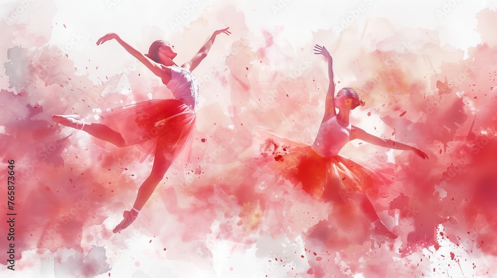 Ballet dancers gracefully perform a dance, showcasing exquisite ...