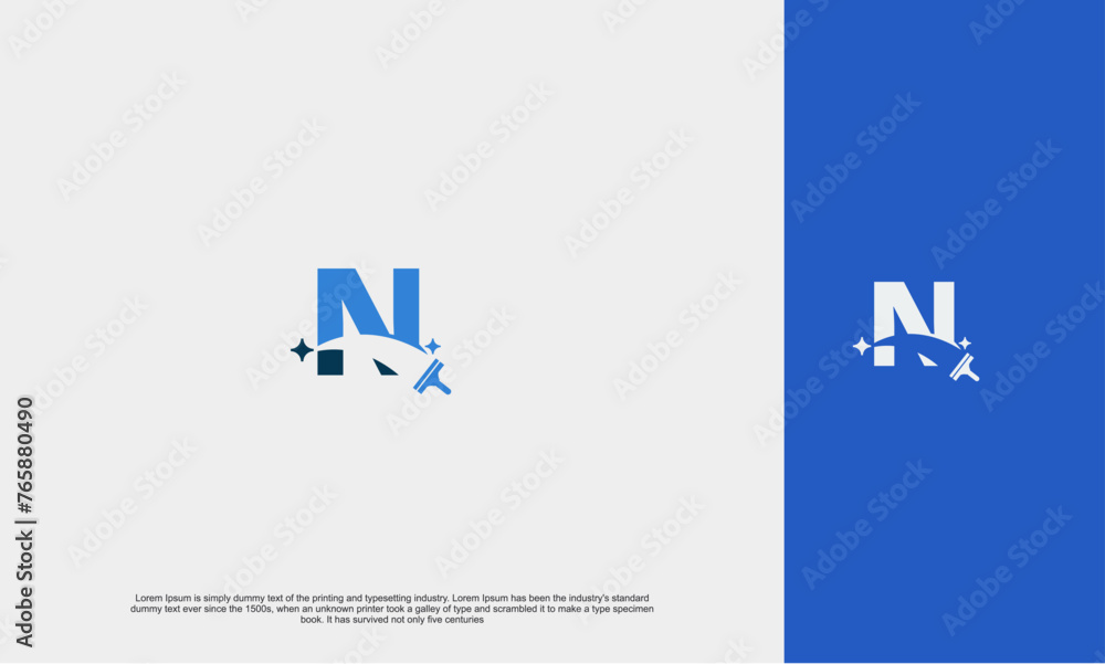Initial logo slick clean modern logo cleaning company design window ...