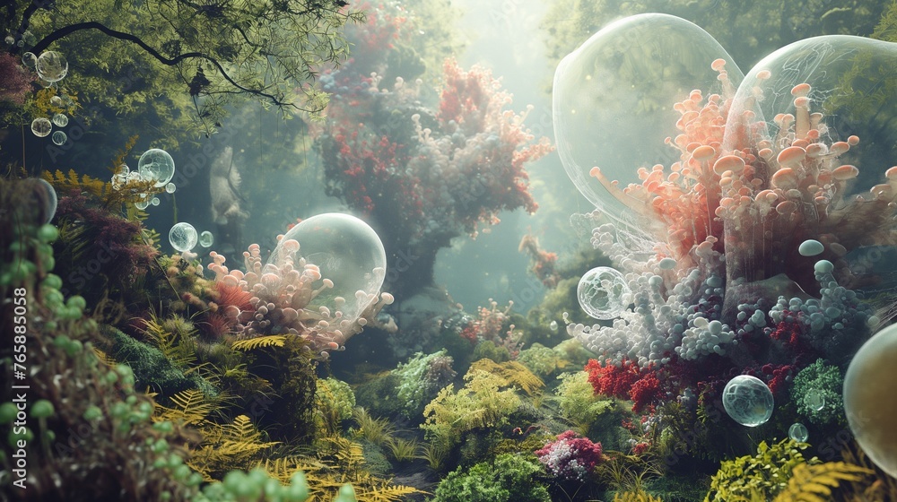 Organic shapes morphing and evolving like living organisms in a digital ...
