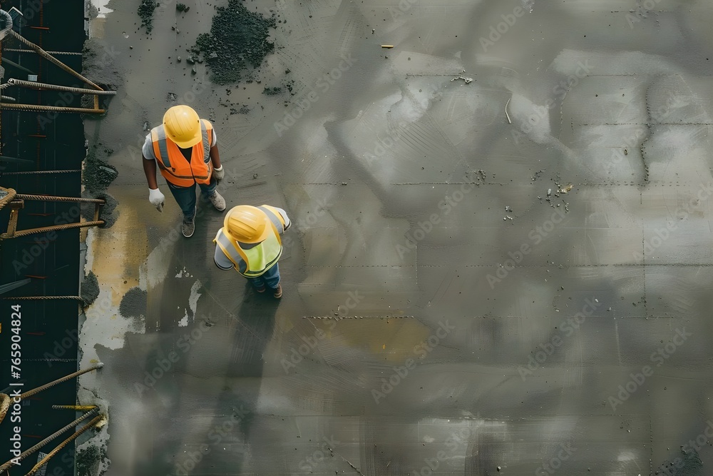 Construction workers from different backgrounds working together to ...