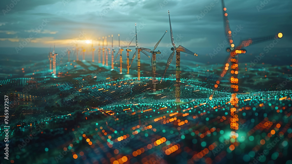 Stock market graphs and economic data visualized with icons of solar ...