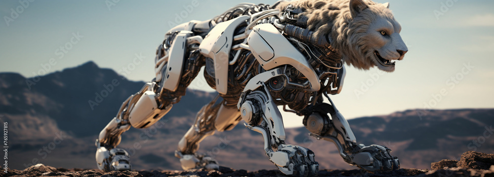 Design a robotic lion with advanced mobility features to-navigate ...