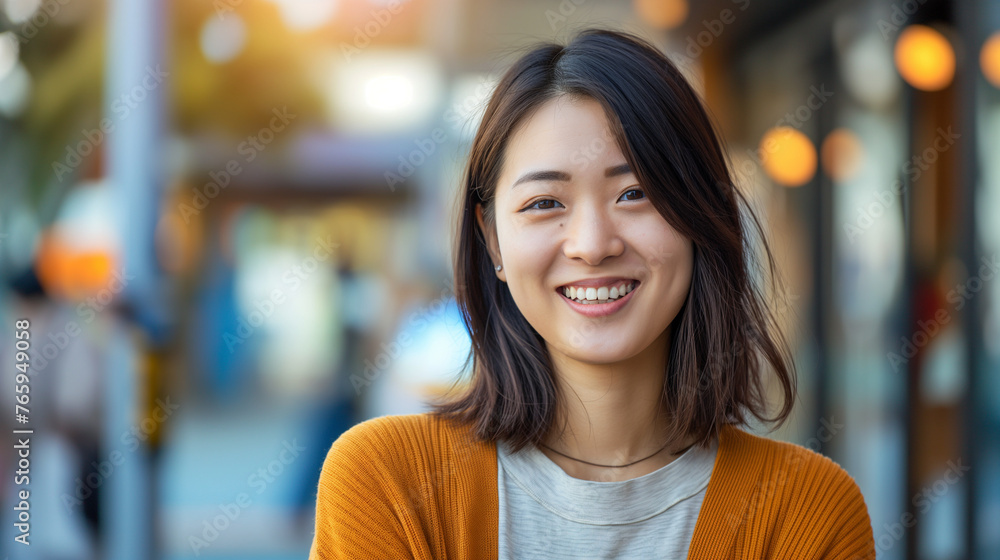 Radiant Asian Woman: Happy and Smiling Portrait of a Young Asian Lady ...