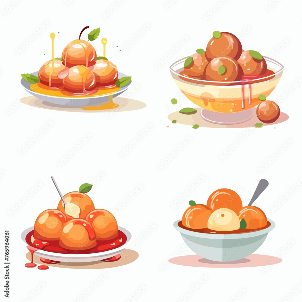 indian traditional sweet gulab jamun logo เวกเตอร์สต็อก | Adobe Stock