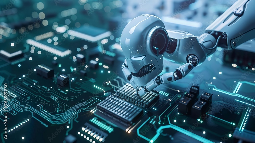 Artificial Intelligence (AI) concept; AI chip on APS-C sensor; Digital ... Artificial Intelligence (AI) concept; AI chip on APS-C sensor; Digital ...