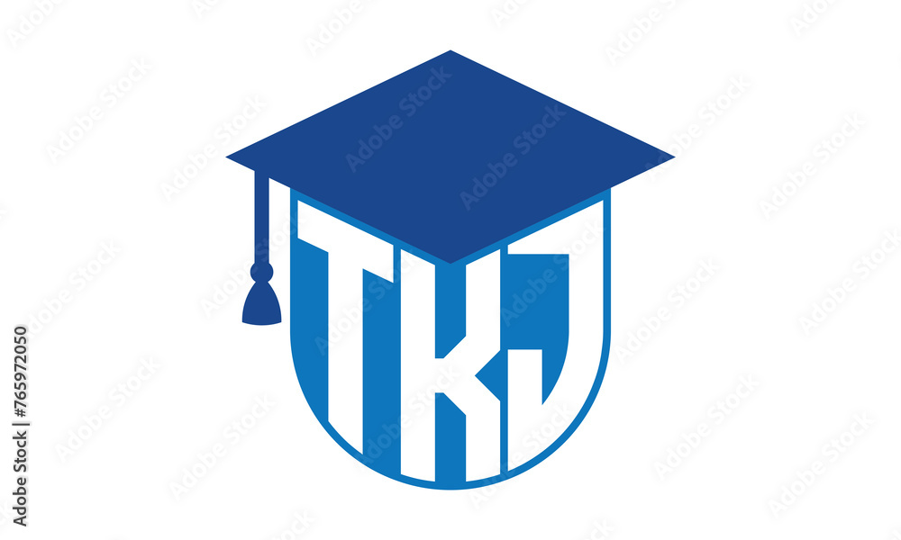TKJ initial letter academic logo design vector template. school college logo, university logo ...