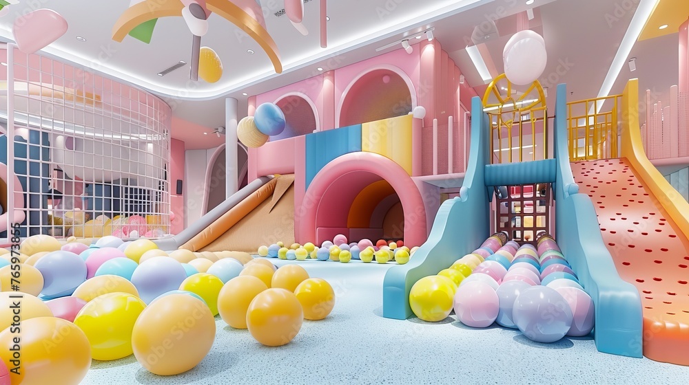 Indoor sports and play playground with a 360-degree view of the ball ...