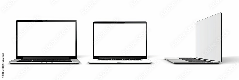 Perspective laptop mockup from various views, realistic laptop mockup ...