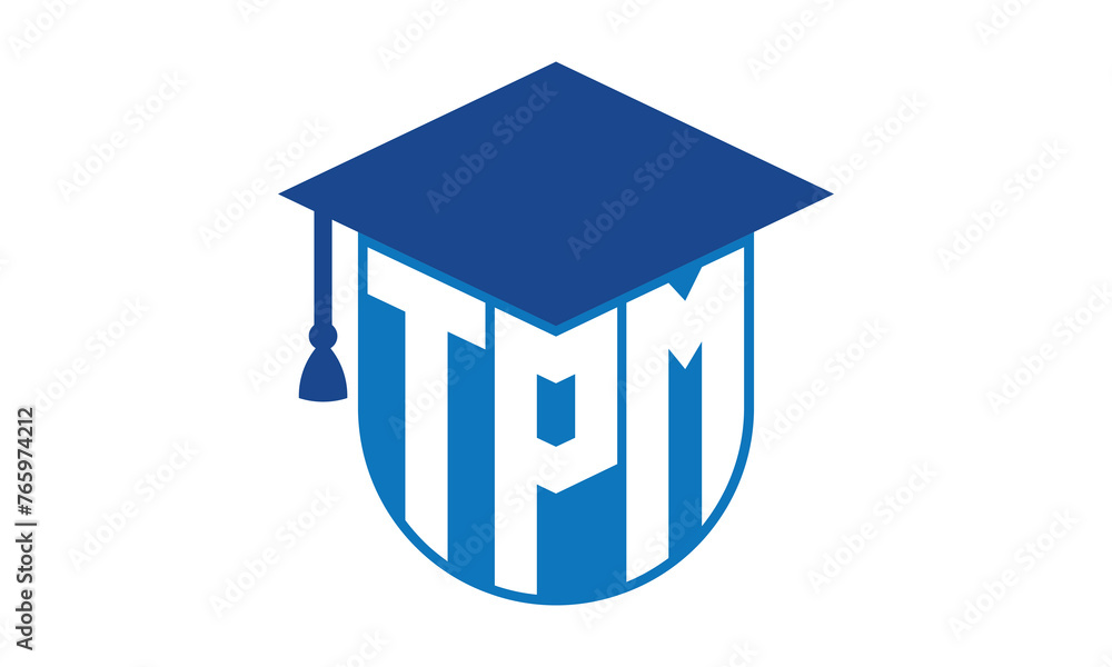 TPM initial letter academic logo design vector template. school college ...