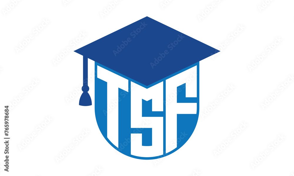 TSF initial letter academic logo design vector template. school college ...