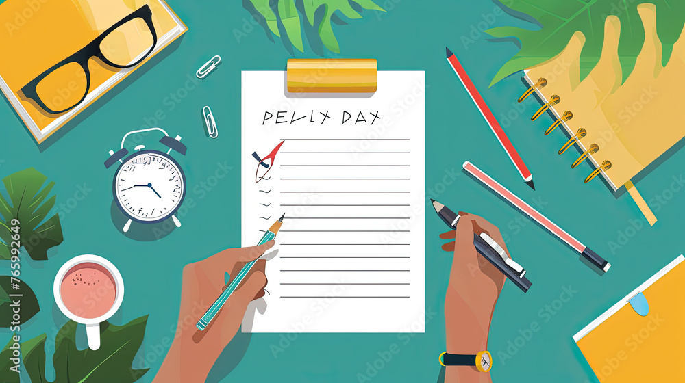 The concept of Checklist day. Time management, concept. Planning and ...