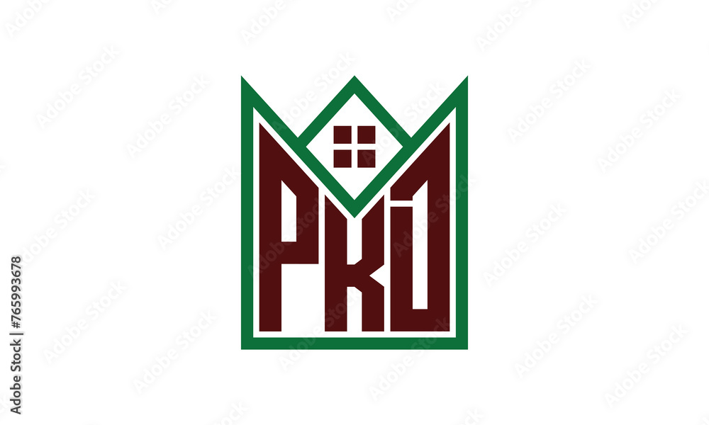 PKD initial letter builders real estate logo design vector ...
