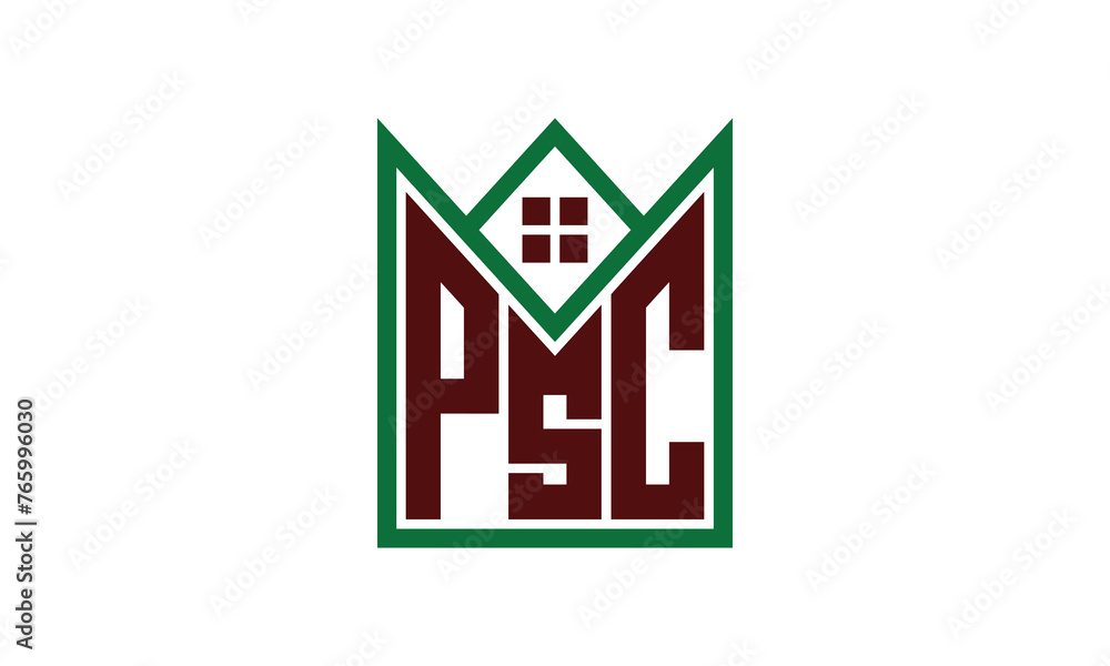 PSC initial letter builders real estate logo design vector ...