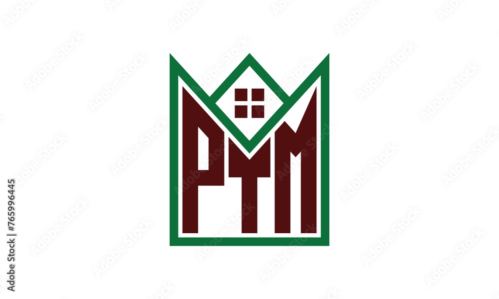 PTM initial letter builders real estate logo design vector ...