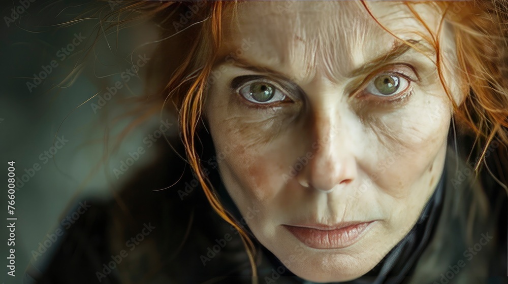 Foto de A detailed image of a woman with a commanding and authoritative ...