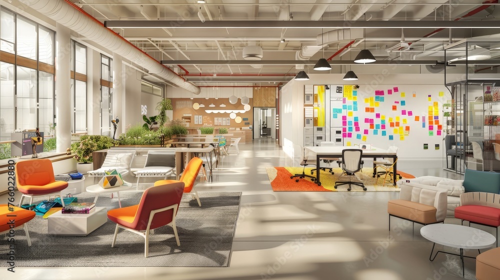 modern, open-plan office space designed for collaboration, featuring ...