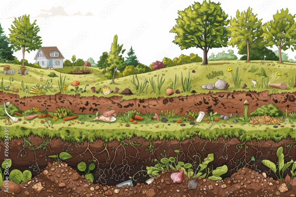 diagram detailing the composting process, from kitchen scraps to ...