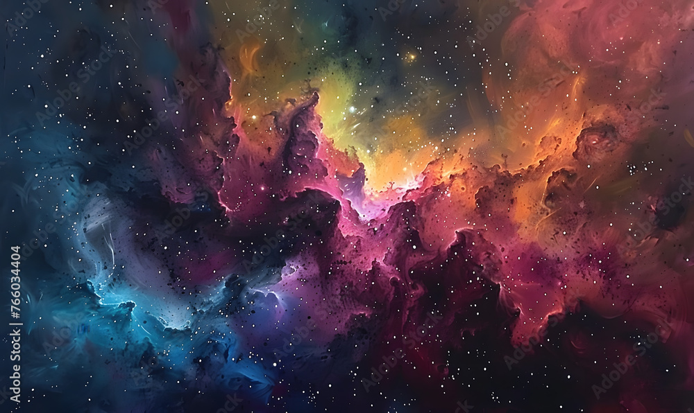 Dazzling night sky blends with a nebula's colors, creating a dreamscape ...