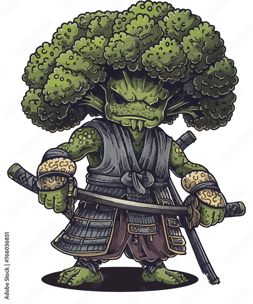 Cool Samurai Broccoli / Vintaged Japanese Samurai Broccoli Ninja ...
