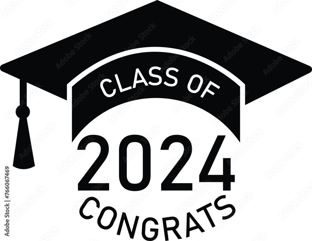 2024 graduate class icon. Class of 2024 sign. Congrats Graduation ...