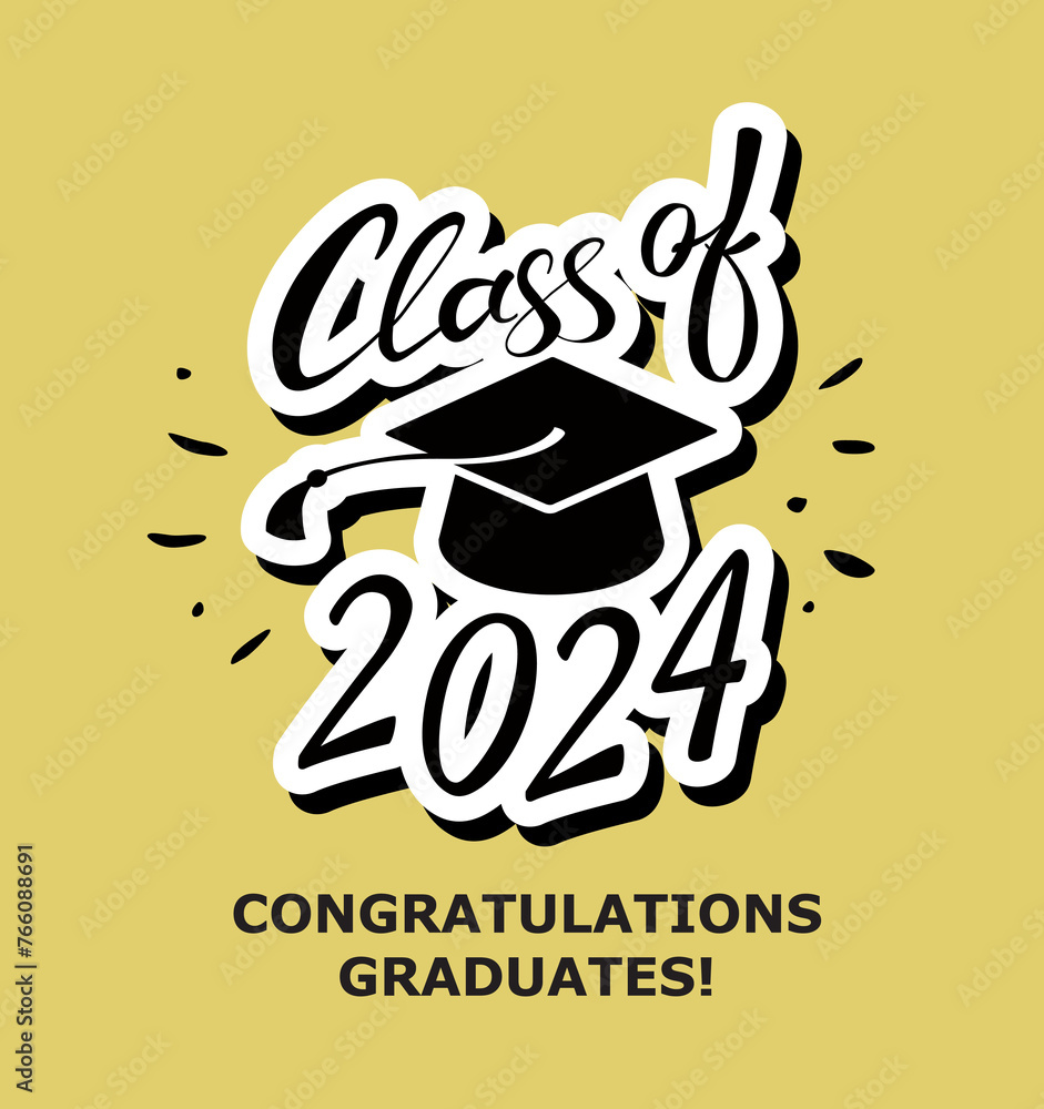 class of 2024 congratulations graduates vector graphic design 素材庫向量圖 ...