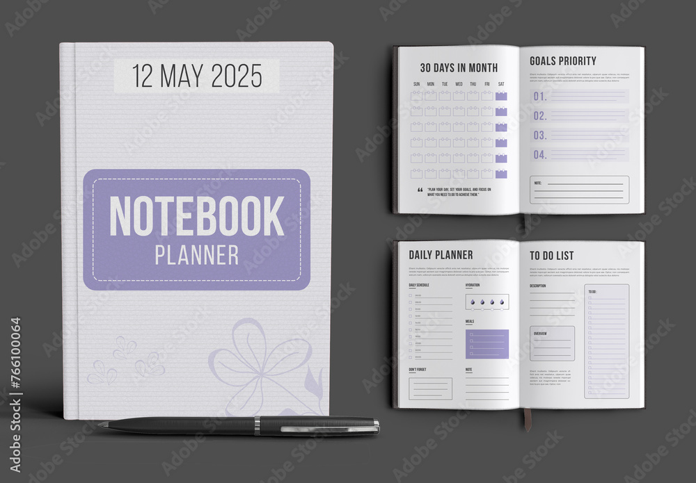 Creative Notebook Planner Template Stock Template | Adobe Stock
