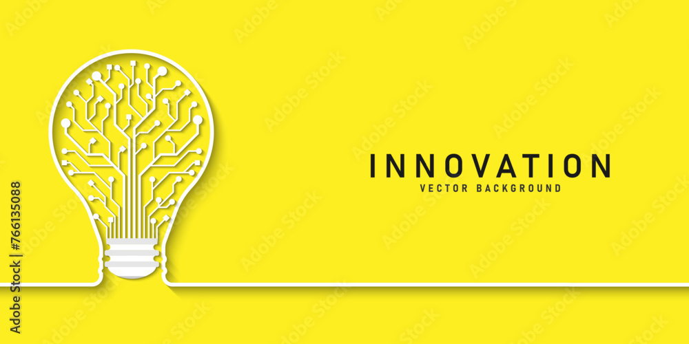 Vecteur Stock Innovation. Idea and solution technology concept. A light ...