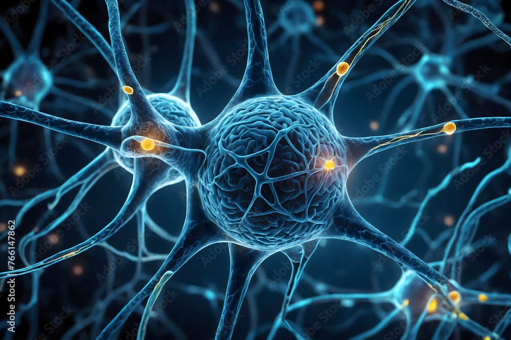 Background from nerve cells or neural networks with cell activity ...