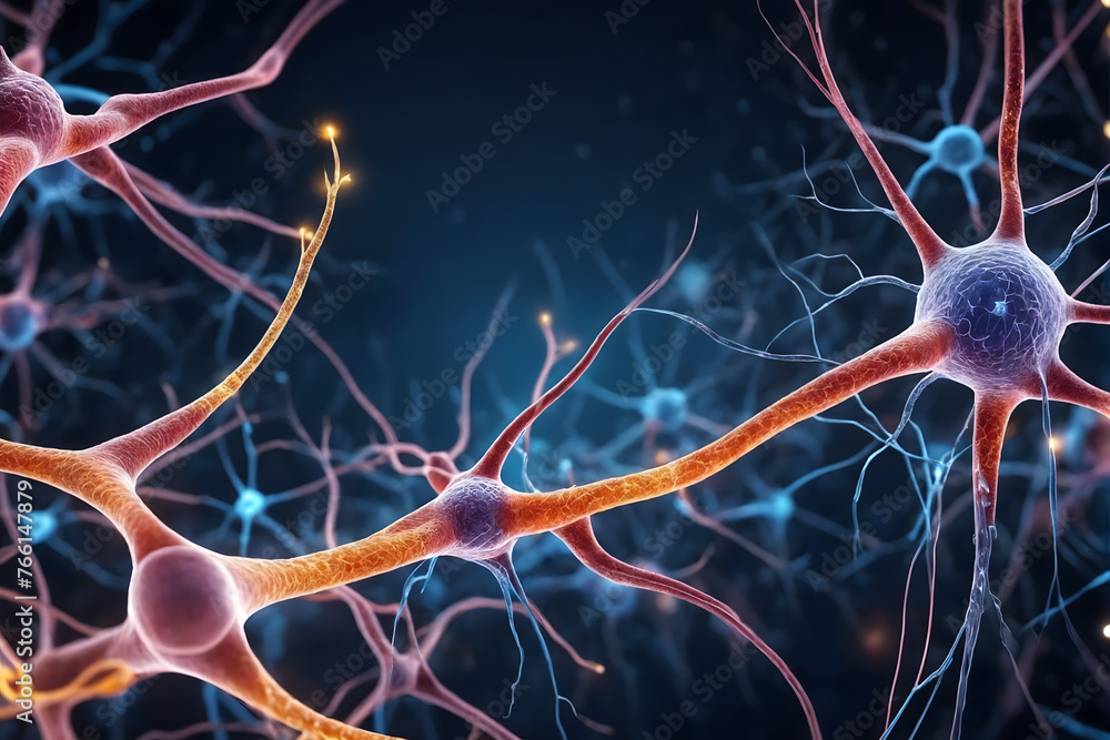 Background from nerve cells or neural networks with cell activity ...