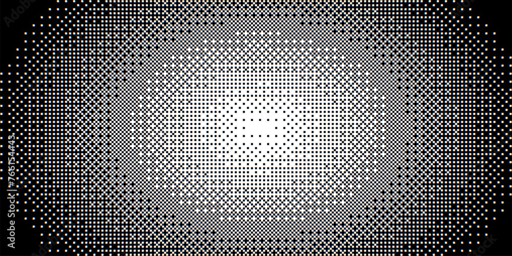 Pixelated Radial Gradient Background. Bitmap Dither Central Pattern ...