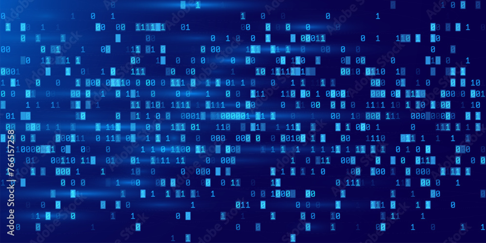 Blue Binary Data Software Programming Code Background Random Parts Of Program Code Digital