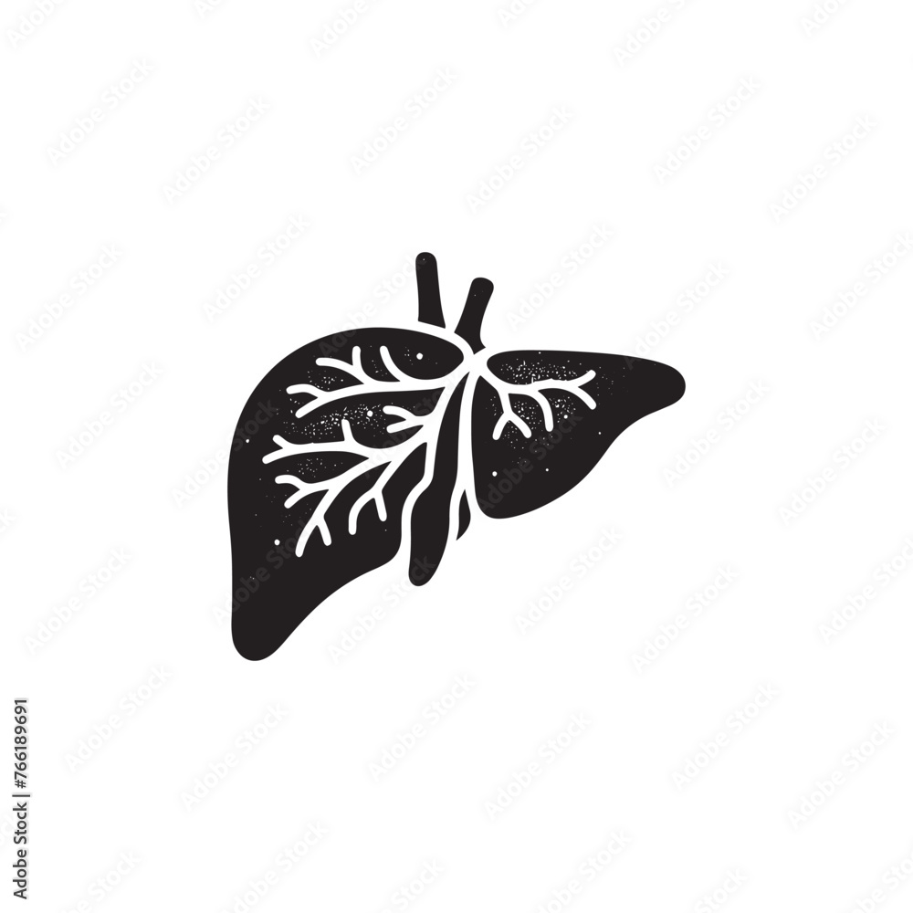Human Liver Silhouette Vector: Depicting the Organ's Shape and Function ...