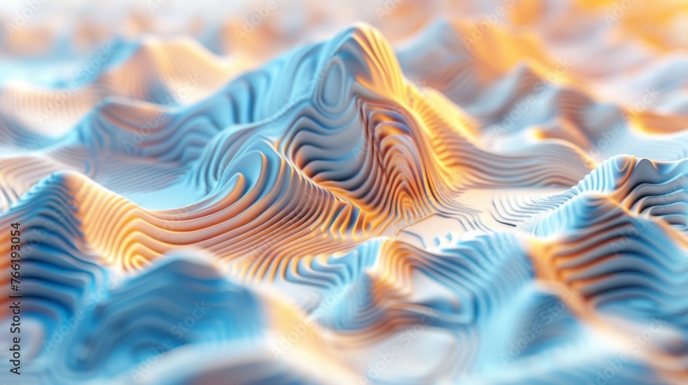 3D Topographic height map, geology survey. Topographic cartography ...